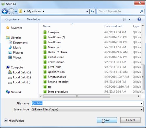 Create QVD File In QlikView Application